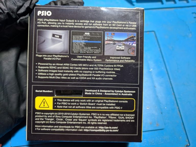 PSIO review and switch board installation - PS1 flashcart - William Quade