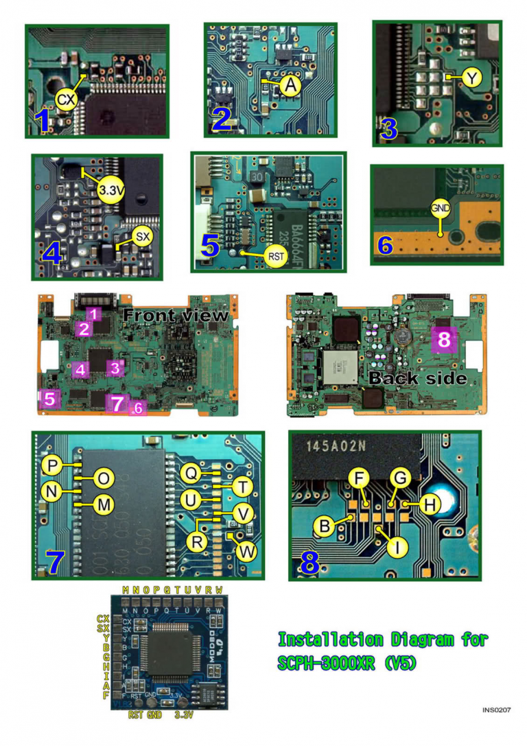 V5 Modbo modchip installation diagram - William Quade